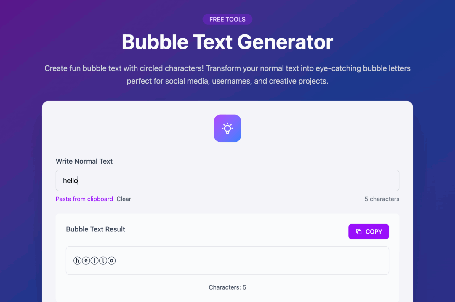 Bubble Text Generator - Bloggersideas