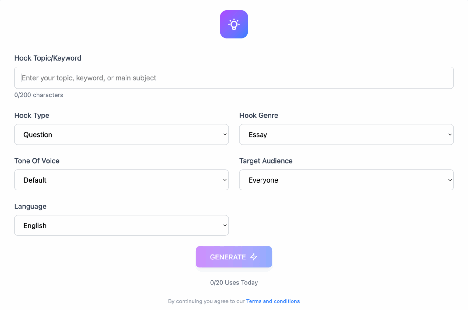 Kostenloser Hook-Generator - Bloggersideas